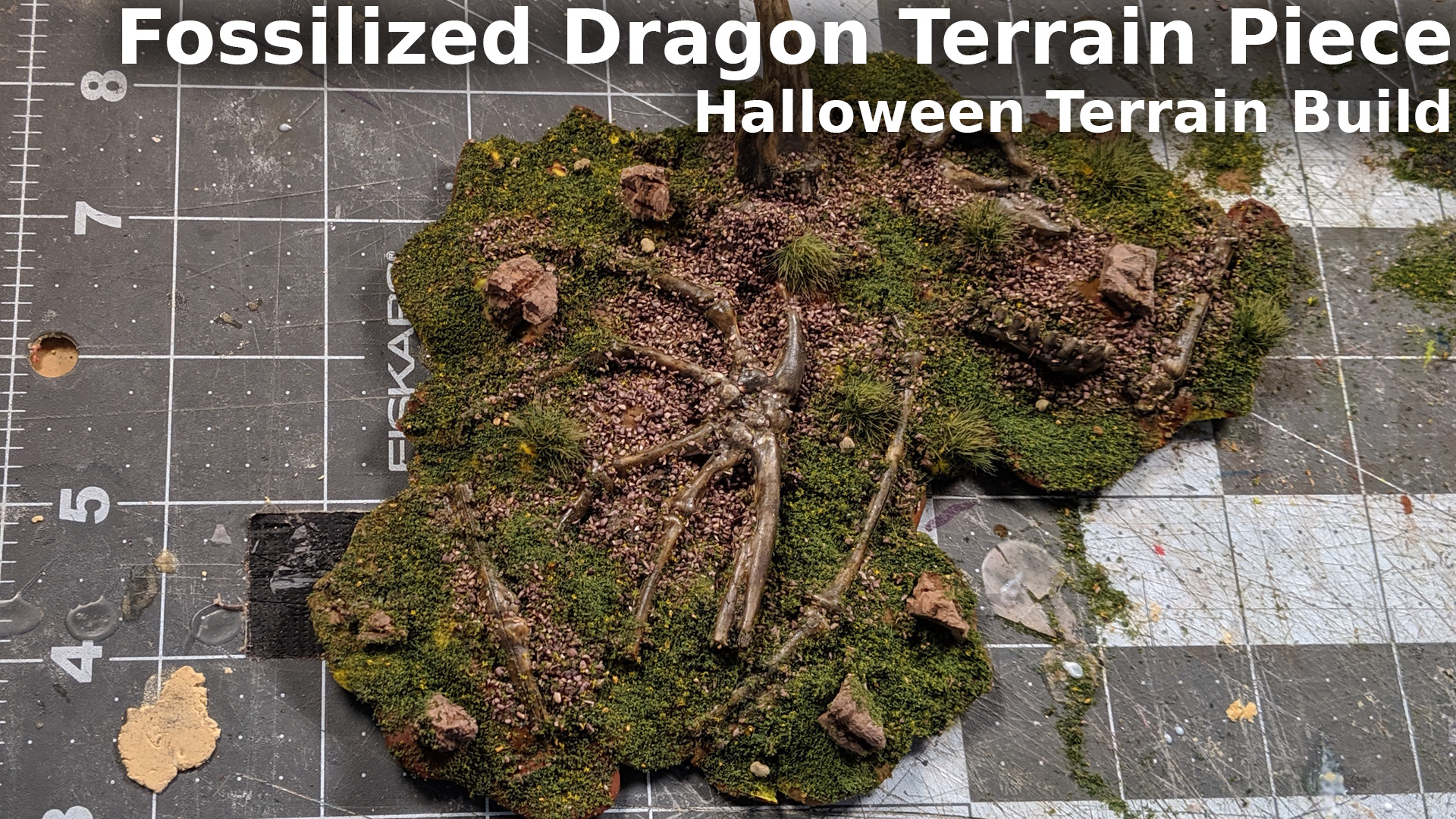 The Tabletop Battlefield | Fossilized Dragon Halloween Terrain Build
